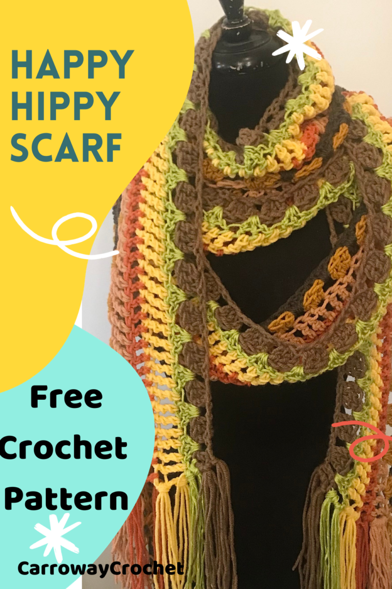 Happy Hippy Scarf: Free crochet pattern - Carroway Crochet