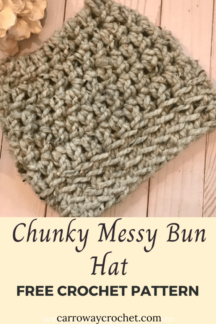 Crochet Chunky Messy Bun Hat Free Pattern: The Maisy Messy Bun Hat ...