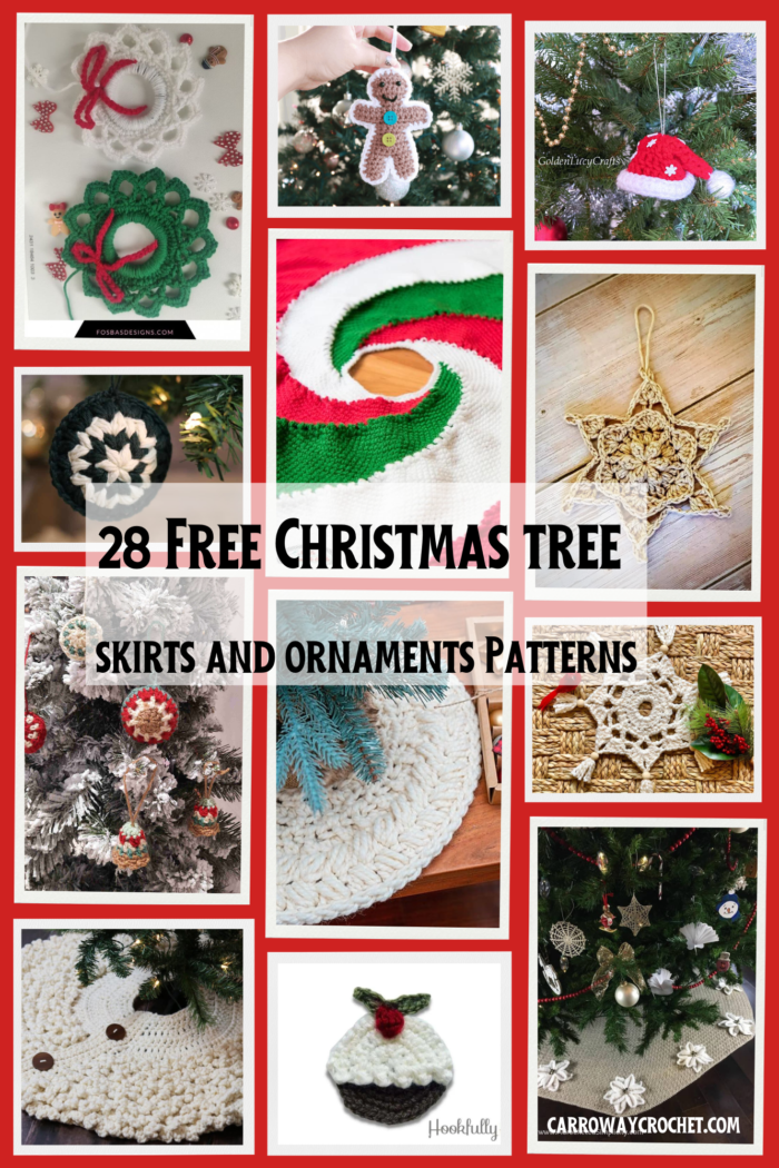 28 Free Christmas Tree Skirts and Ornaments Crochet Patterns - Carroway ...