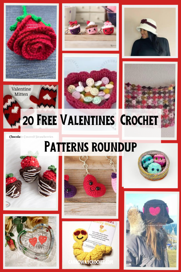 20 Free Valentines Crochet Patterns Roundup 2024 - Carroway Crochet